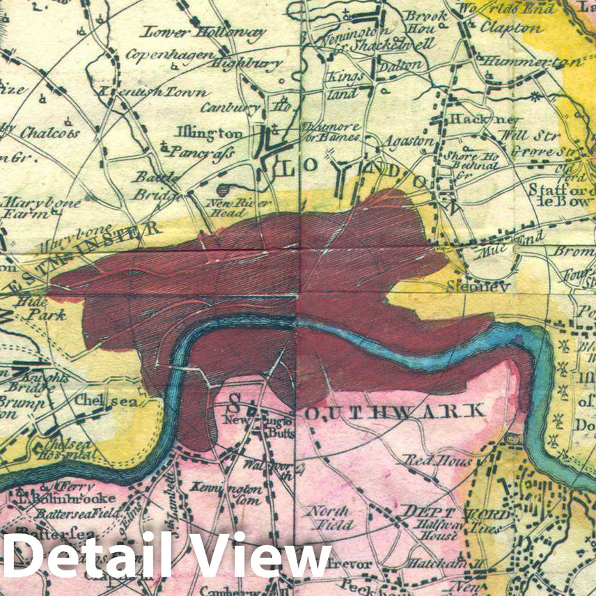 Historic Map : Gentleman's Magazine Map of London and Environs , 1764 ...