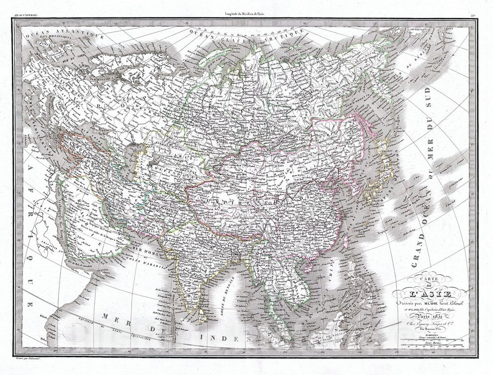 Historic Map : Lapie Map of Asia, 1832, Vintage Wall Art – Historic ...