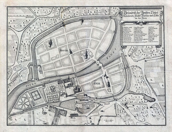 Historic Map : Memhardt Map of Berlin, Germany, 1652, Vintage Wall Art ...