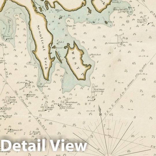 Historic Map : Eldridge Nautical Chart or Map of Buzzard Bay, Massachu ...