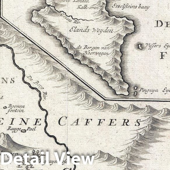 Historic Map : Valentijn Map of The Cape of Good Hope, South Africa, 1 ...