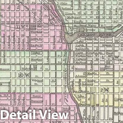 Mitchell Plan or Map: Chicago, Illinois (IL), 1890 - Historic Wall Art ...