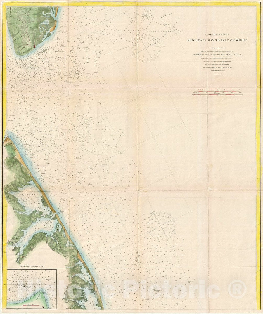 Historic Map : U.S. Coast Survey Map of The Delaware Bay Entrance, 186 ...
