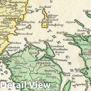 Historic Map : Wilkinson Map of Denmark and Holstein, 1793, Vintage Wa ...