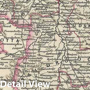 Historic Map : Pharoah Map of The District of Ballari, Karnataka, Indi ...