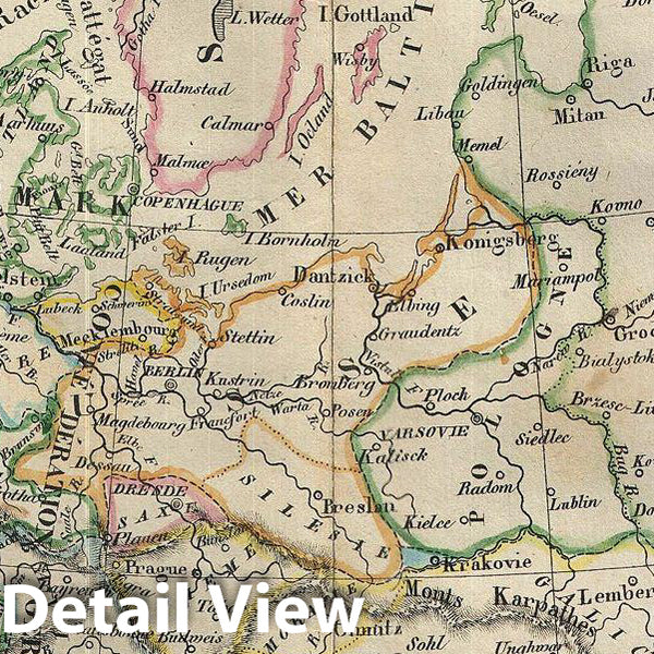 Historic Map : MalteBrun Map of Europe, 1835, Vintage Wall Art ...