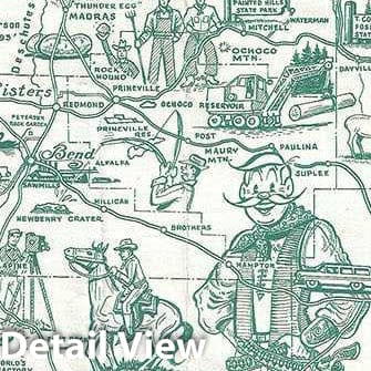 Historic Map : Hayes Pictorial Map of Oregon, 1967, Vintage Wall Art ...