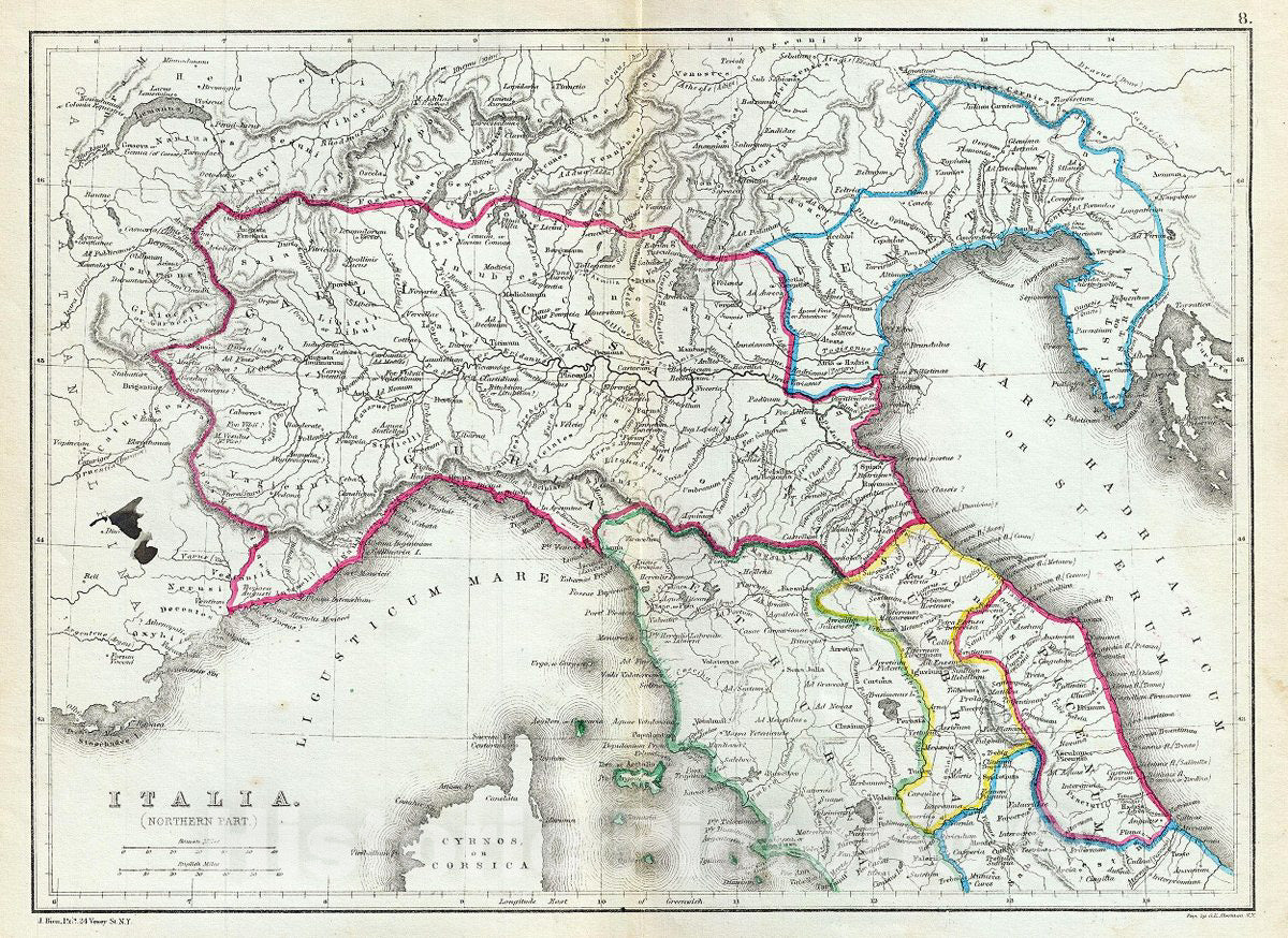 Historic Map : Hughes Map of Northern Italy in Antiquity, 1867, Vintag ...