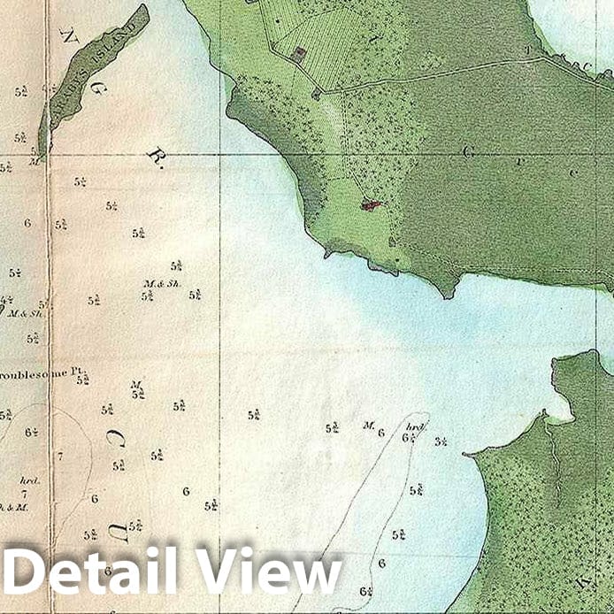 Historic Map : U.S. Coast Survey Map or Chart of The North Landing Riv ...