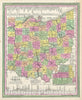 Historic Map : Burrows, Mitchell Map of Ohio, 1846, Vintage Wall Art ...