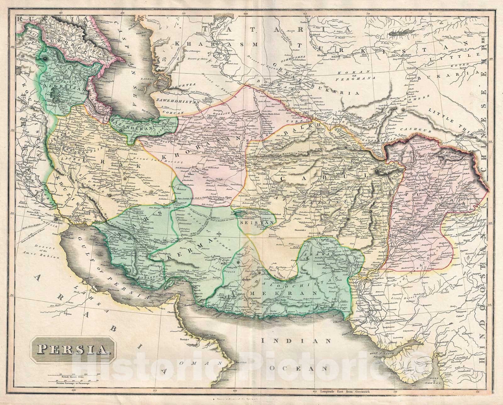 Historic Map : Thomson Map of Persia and Afghanistan, 1817, Vintage Wa ...