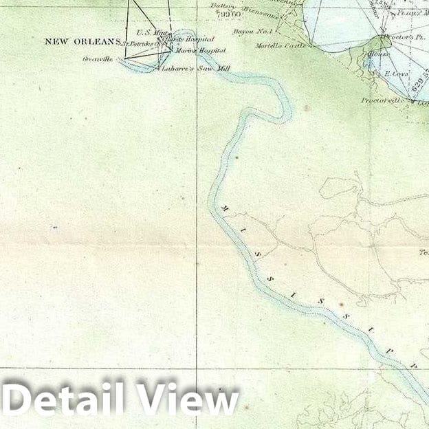 Historic Map : U.S. Coast Survey Antique Map of The Gulf Coast from Ve ...