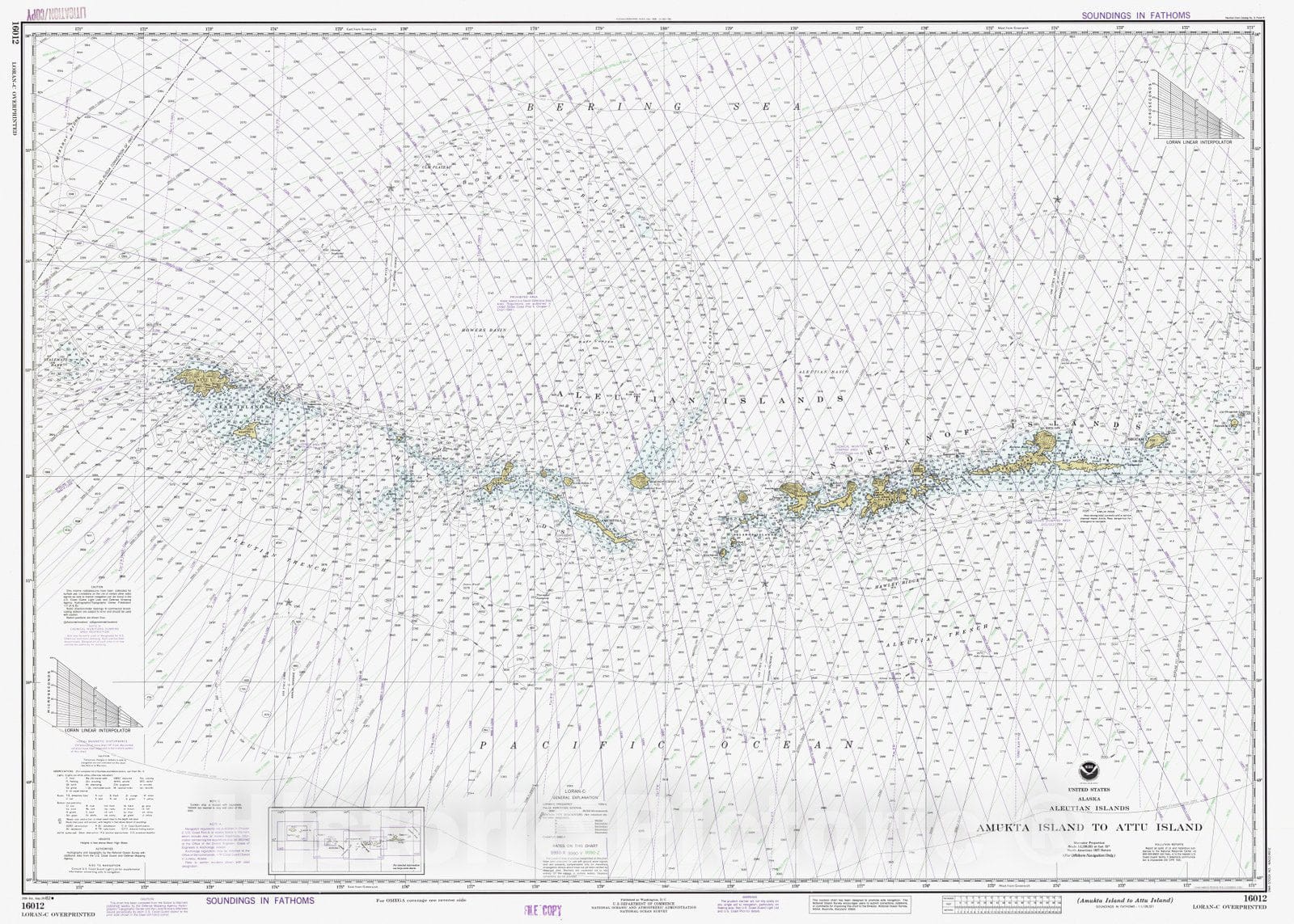 Historic Nautical Map - Amukta Island To Attu Island, AK, 1982 NOAA Ch ...