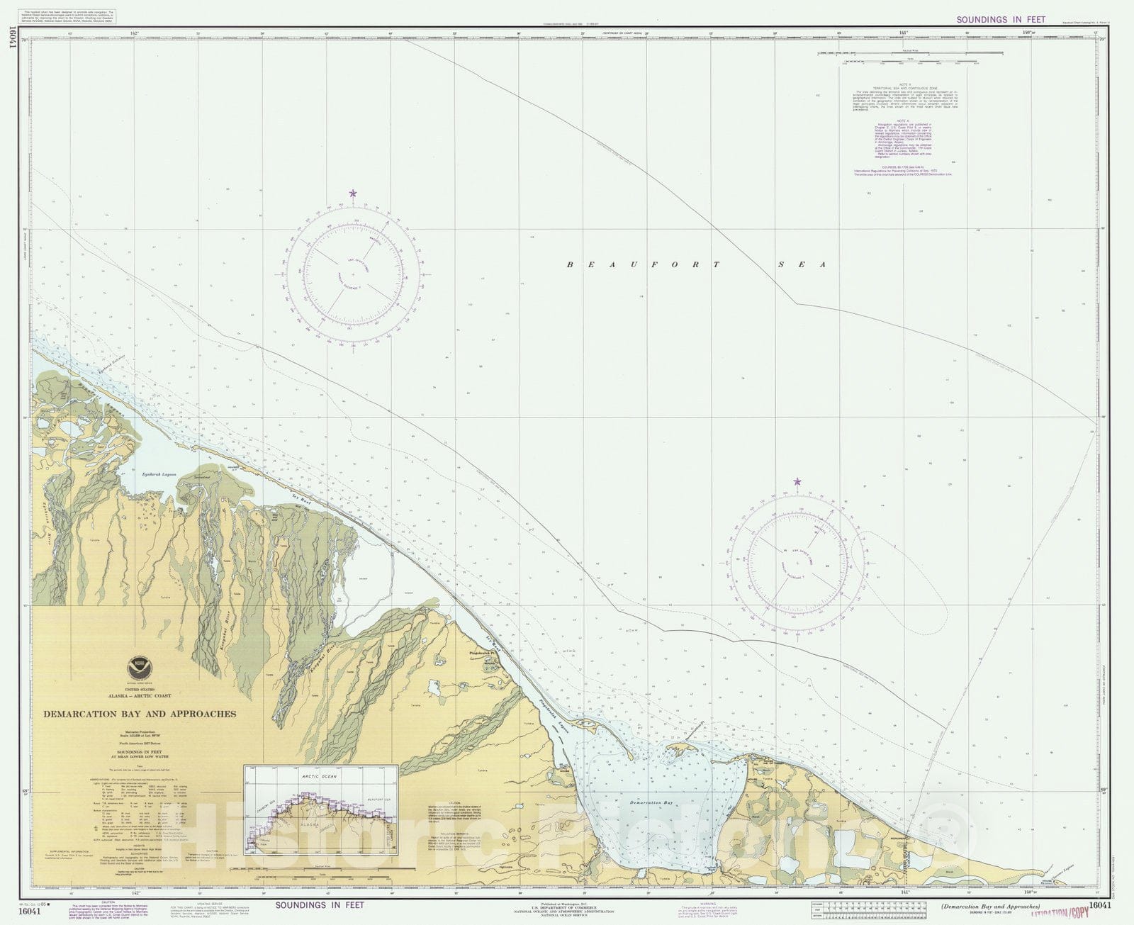 Historic Nautical Map - Demarcation Bay And Approaches, AK, 1985 NOAA ...