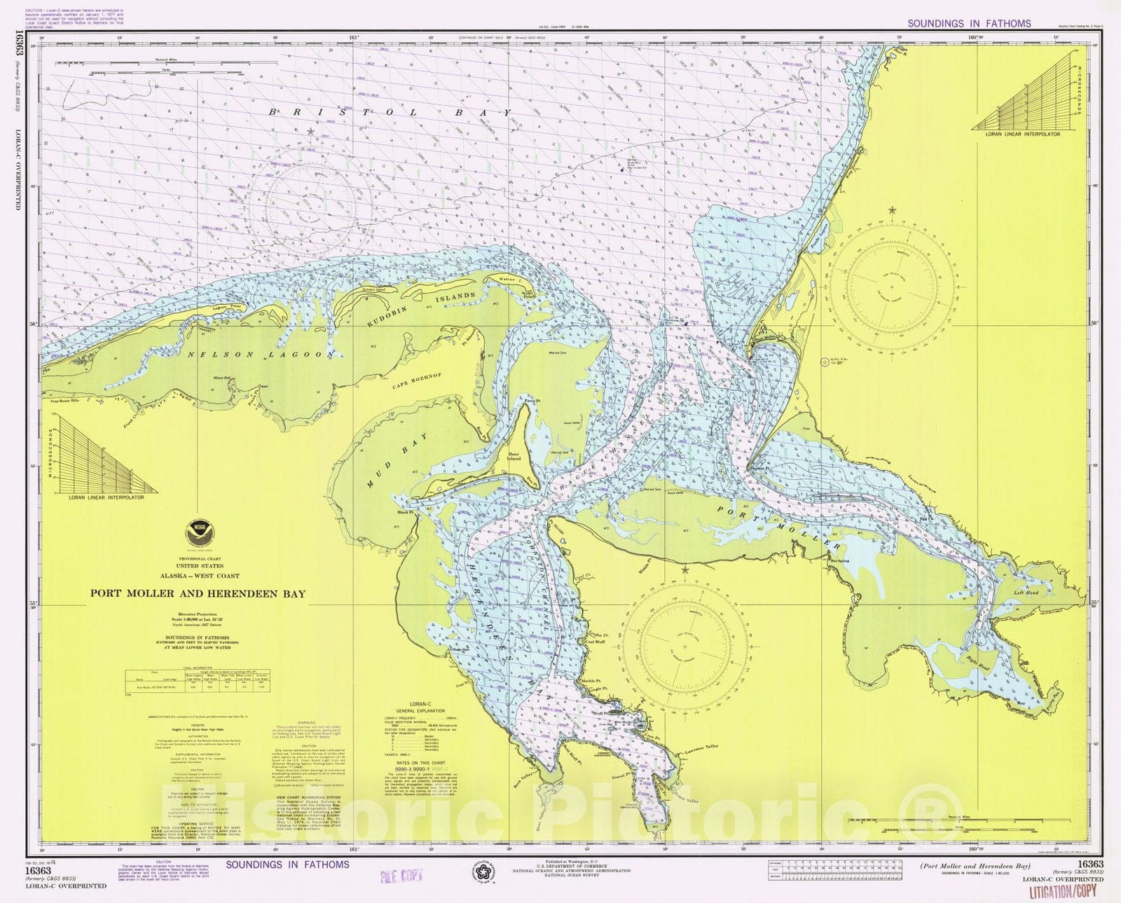 Historic Nautical Map - Port Moller And Herendeen Bay, AK, 1976 NOAA C ...
