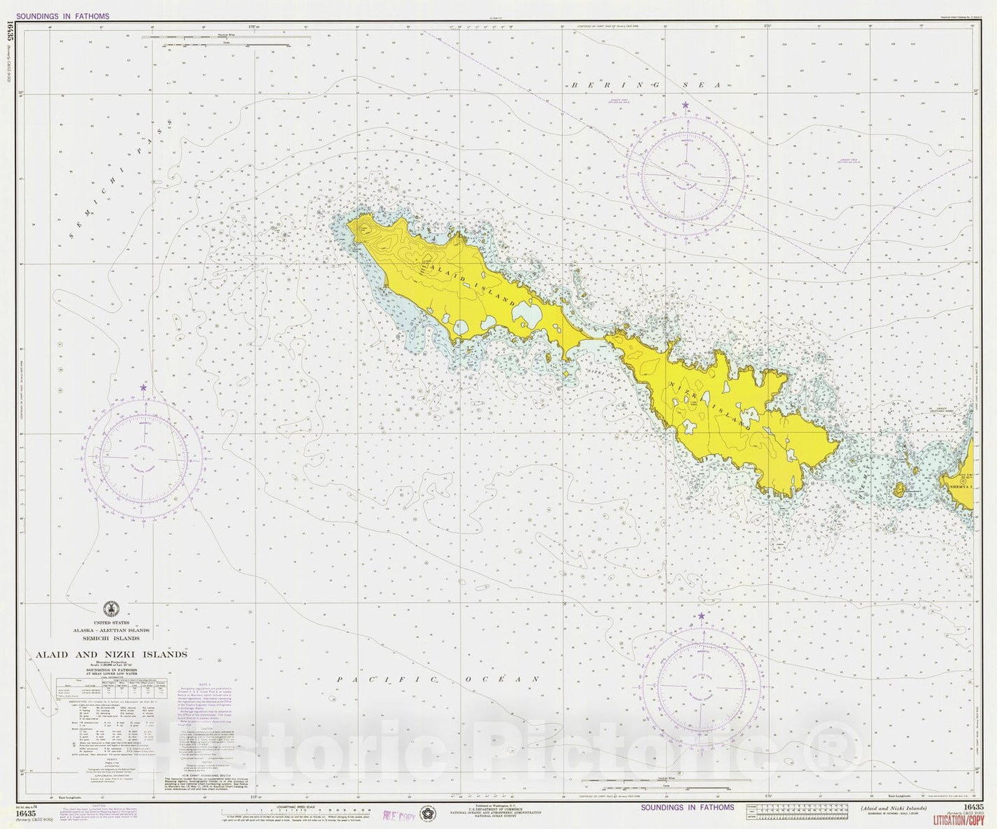 Historic Nautical Map - Alaid And Nizki Islands, AK, 1974 NOAA Chart ...