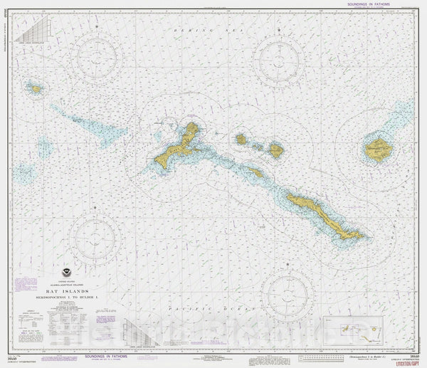 Historic Nautical Map - Semisopochnoi I To Buldir I, AK, 1979 NOAA Cha ...