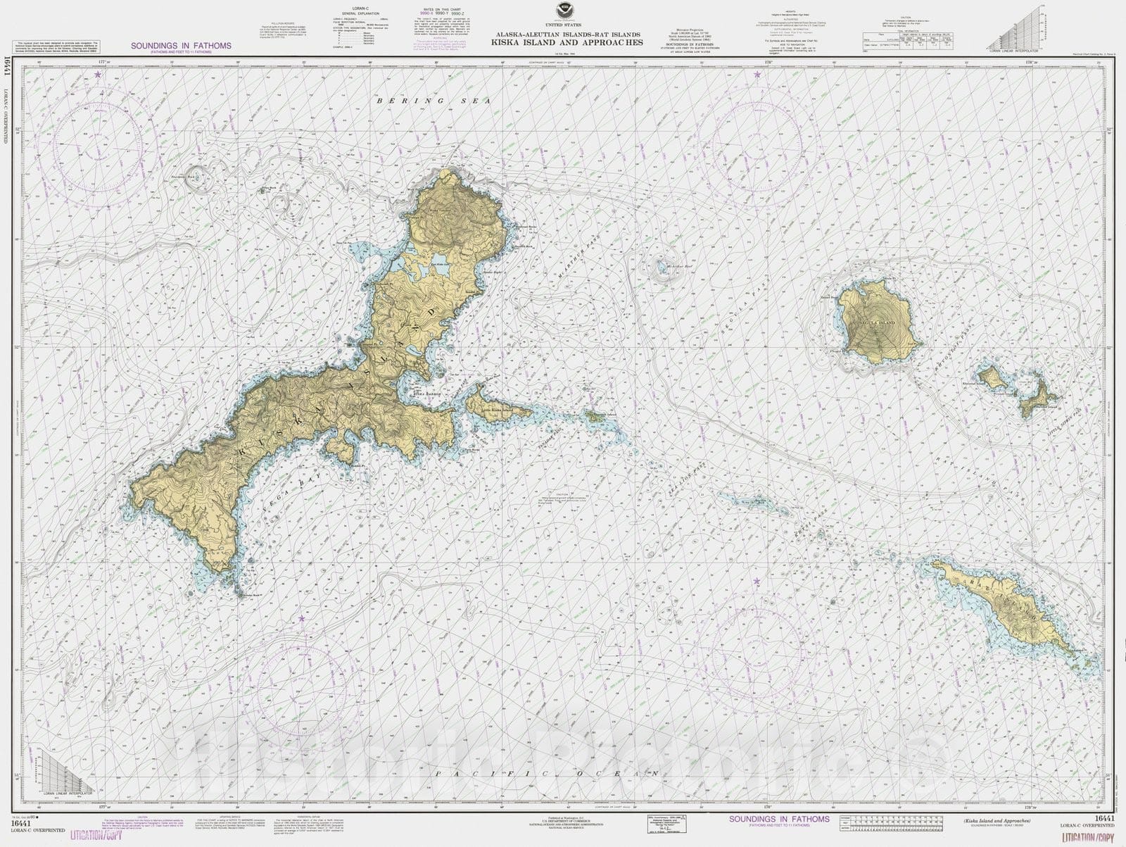 Historic Nautical Map - Kiska Island And Approaches, AK, 1990 NOAA Cha ...
