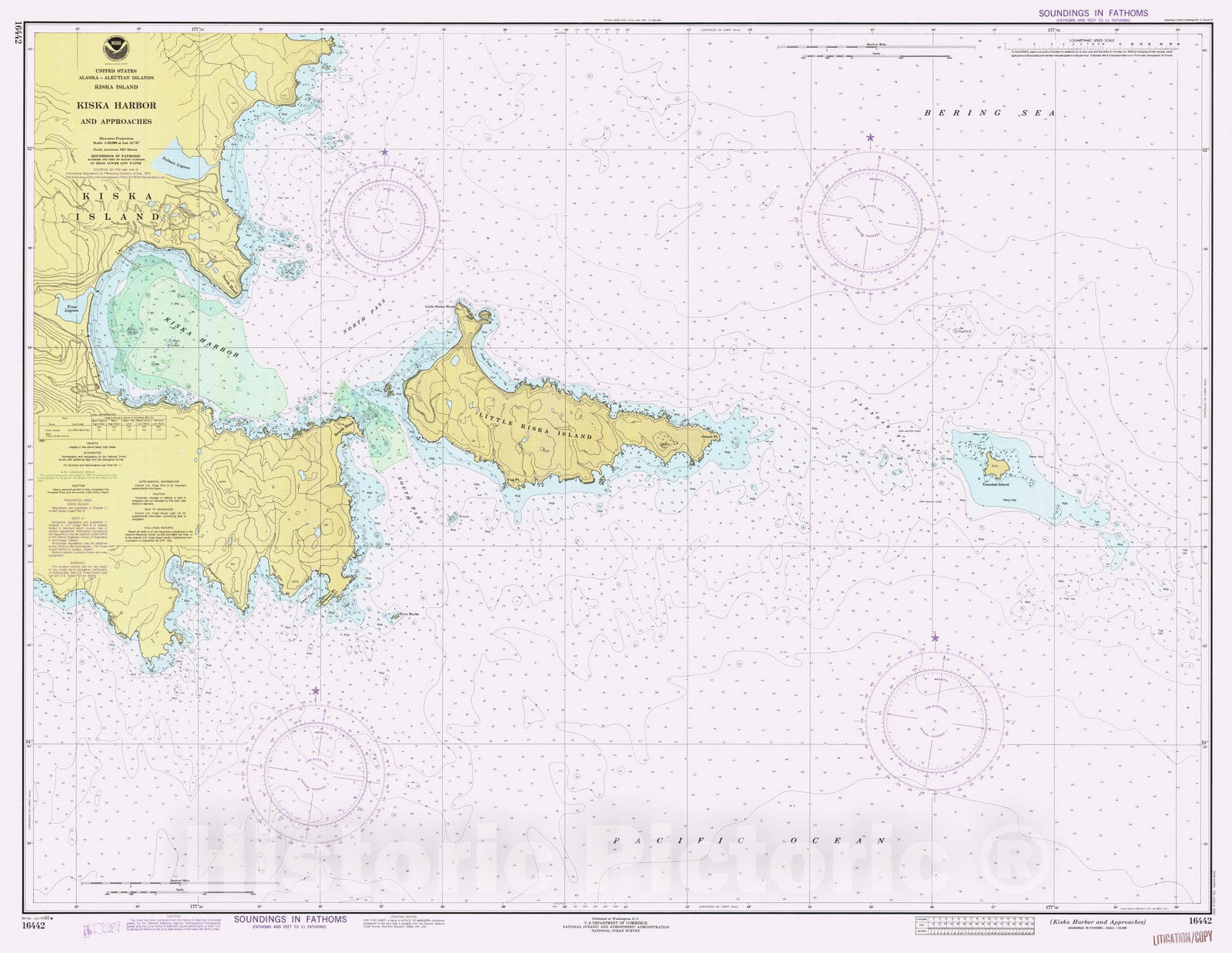 Historic Nautical Map - Kiska Harbor And Approaches, AK, 1980 NOAA Cha ...