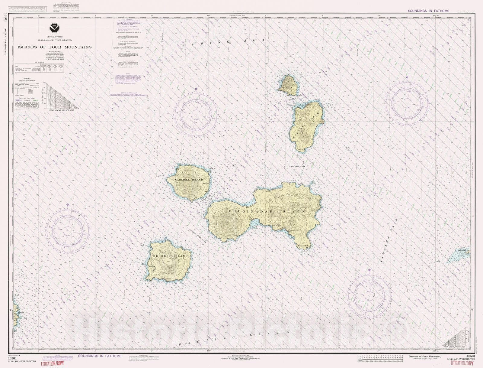 Historic Nautical Map - Islands Of Four Mountains, AK, 1991 NOAA Chart ...