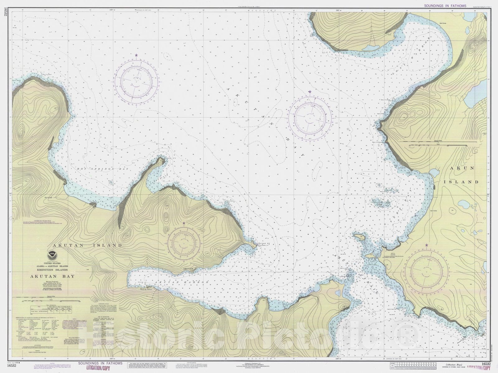 Historic Nautical Map - Akutan Bay, AK, 1990 NOAA Chart - Vintage Wall ...