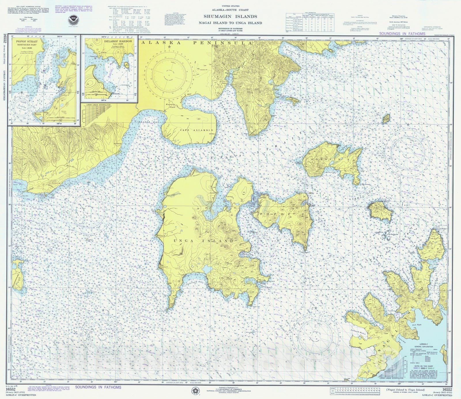 Historic Nautical Map - Nagai Island To Unga Island, AK, 1976 NOAA Cha ...