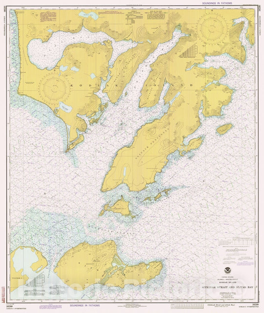 Historic Nautical Map - Sitkinak Strait And Alitak Bay, AK, 1978 NOAA ...