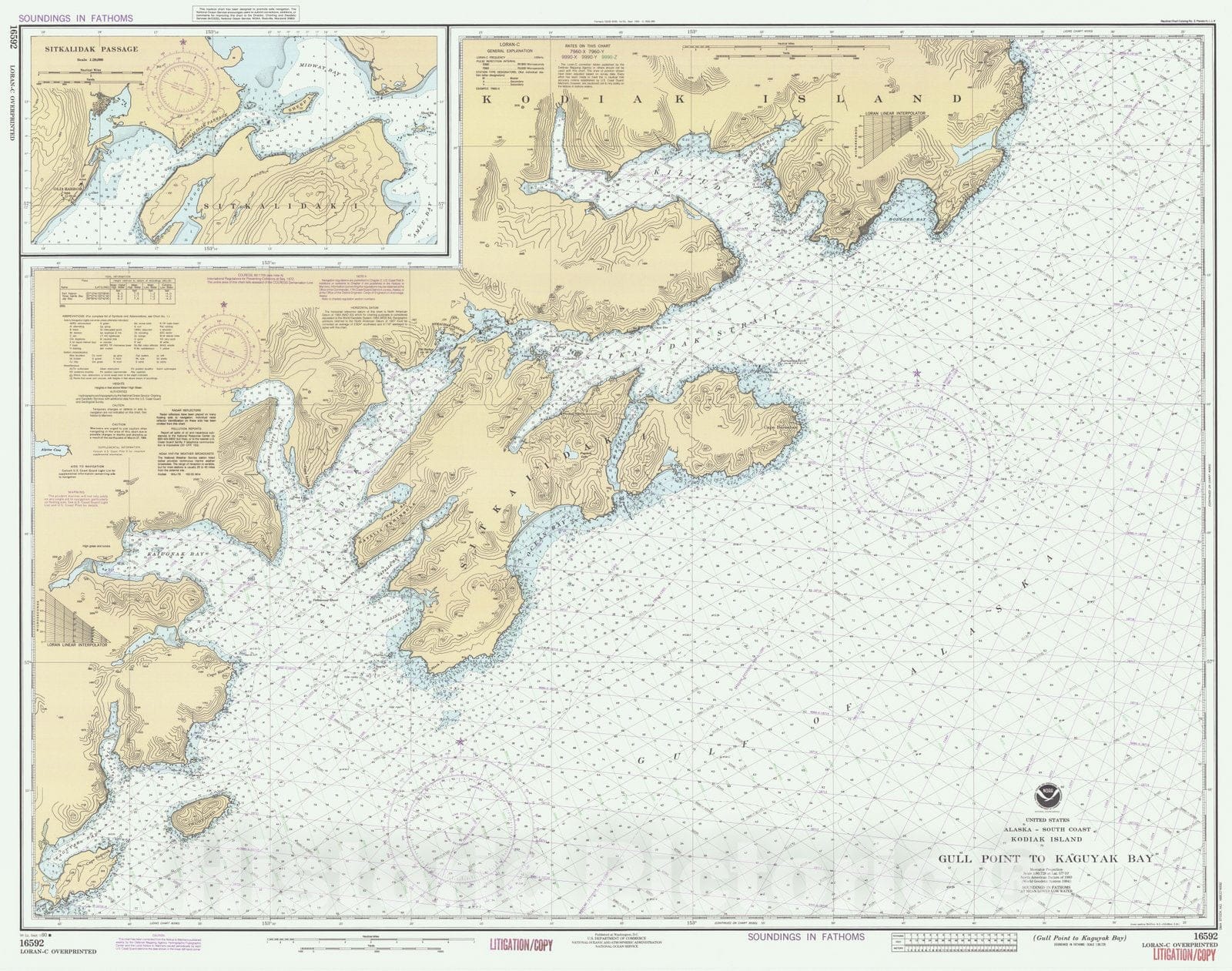 Historic Nautical Map - Gull Point To Kaguyak Bay, AK, 1990 NOAA Chart ...