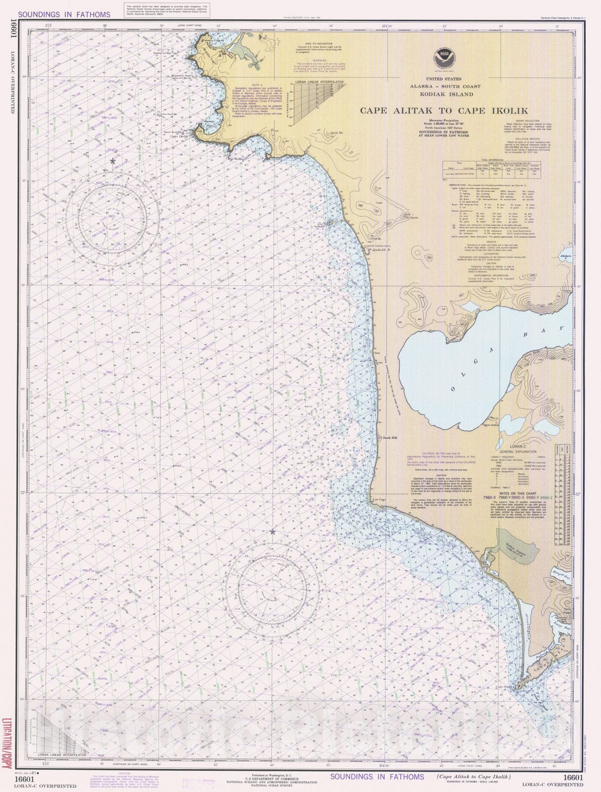 Historic Nautical Map - Cape Alitak To Cape Ikolik, AK, 1981 NOAA Char ...