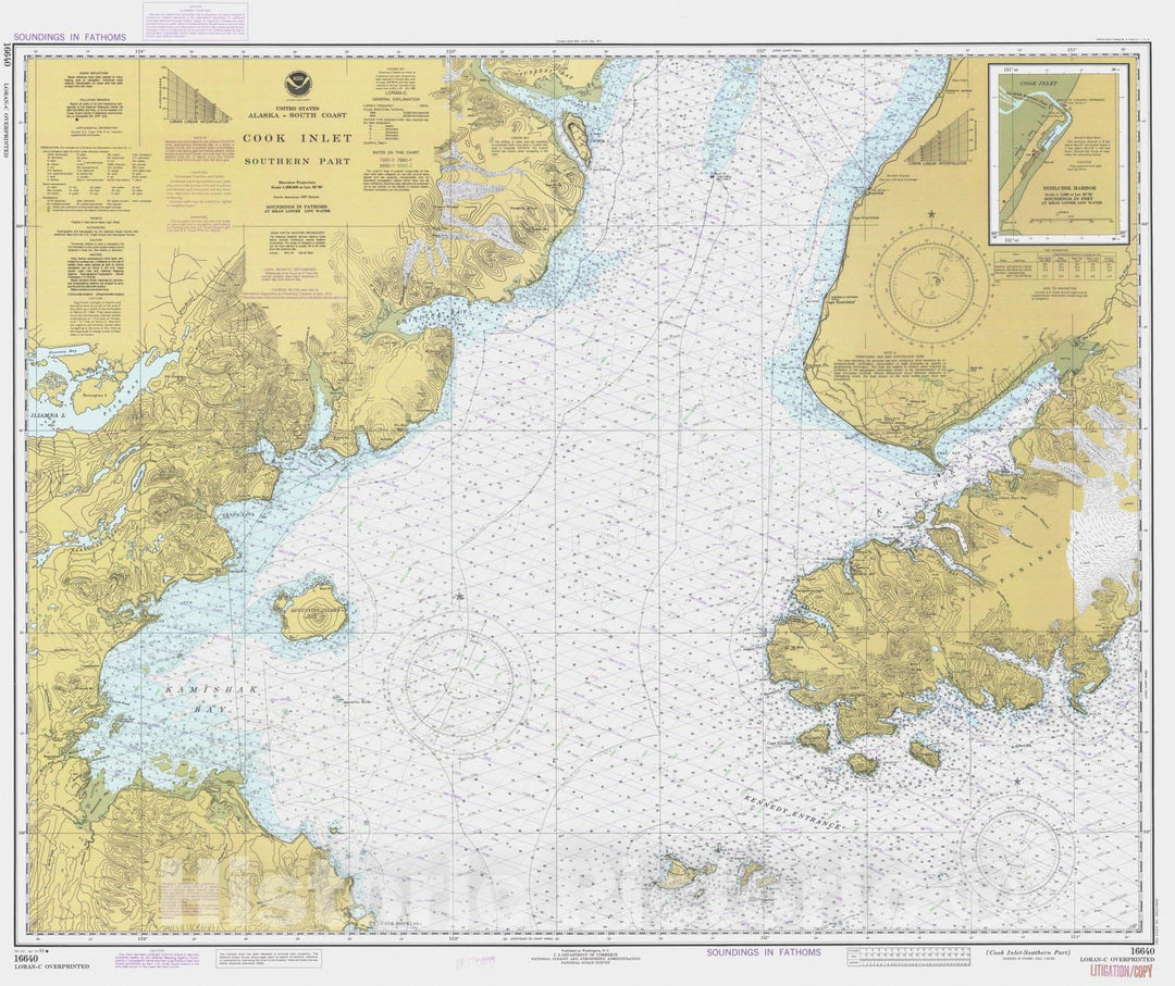Historic Nautical Map - Cook Inlet-Southern Part, AK, 1983 NOAA Chart ...