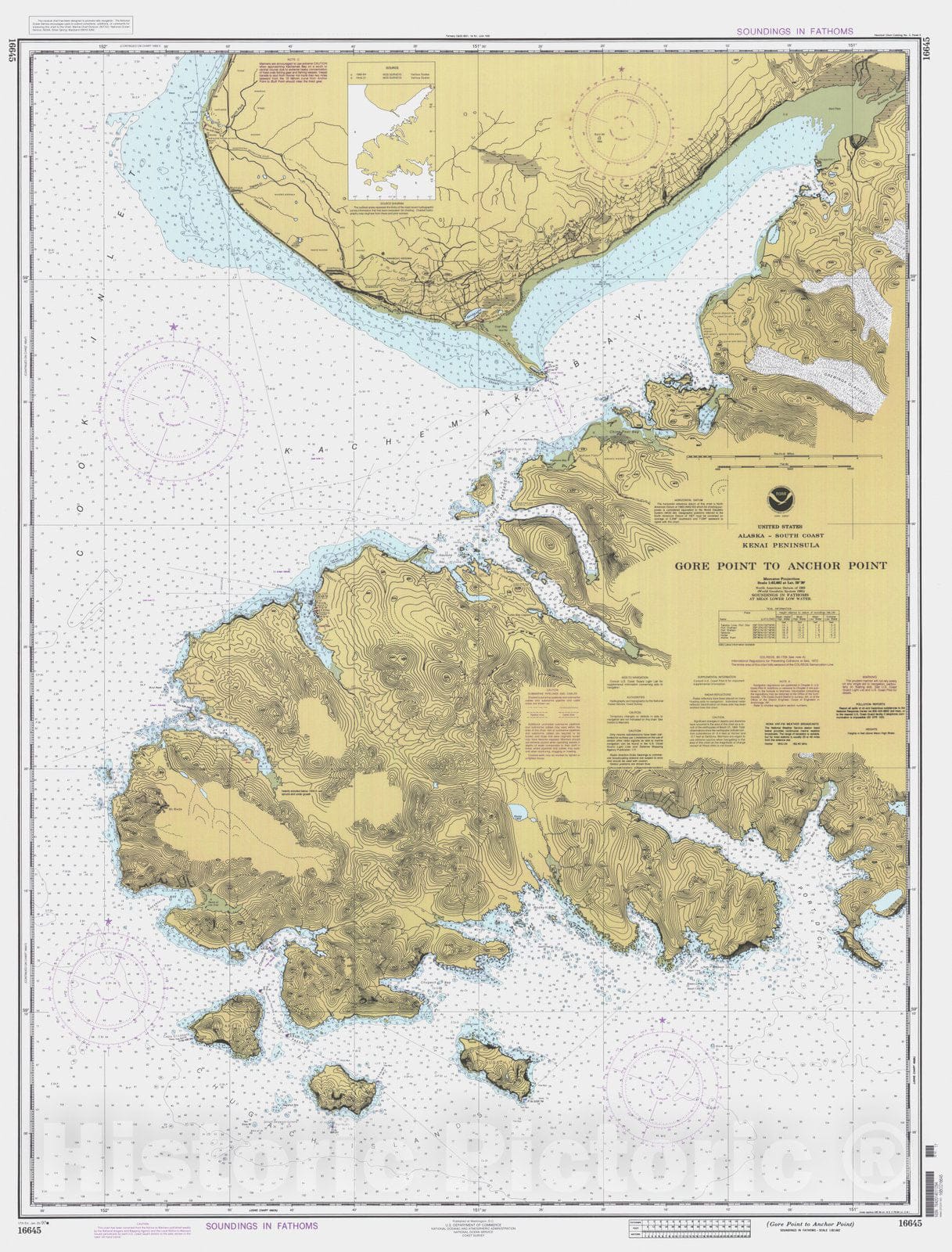 Historic Nautical Map - Gore Point To Anchor Point, AK, 1997 NOAA Char ...
