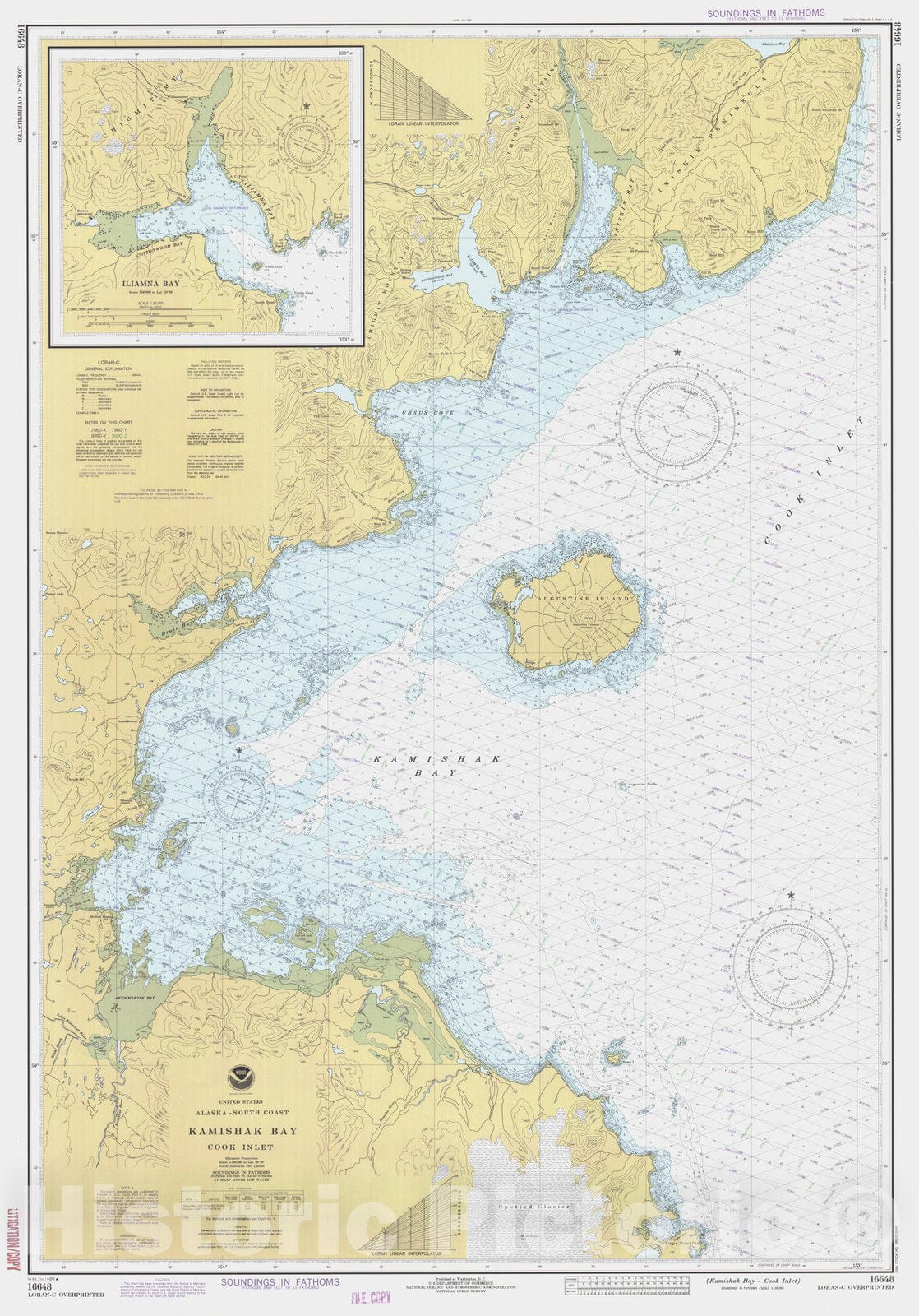 Historic Nautical Map - Kamishak Bay-Cook Inlet, AK, 1980 NOAA Chart ...