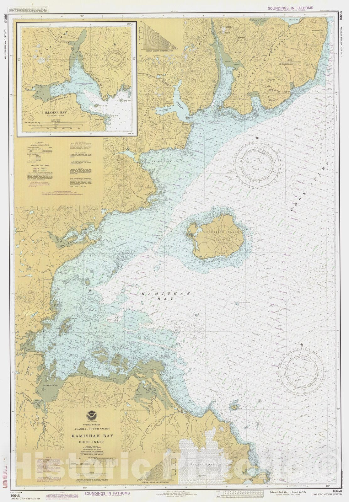 Historic Nautical Map - Kamishak Bay-Cook Inlet, AK, 1985 NOAA Chart ...