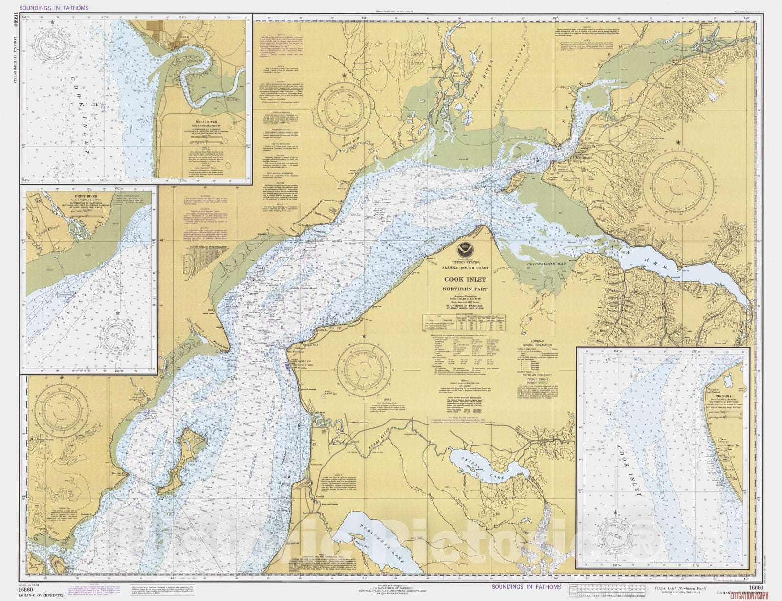 Historic Nautical Map - Cook Inlet Northern Part, AK, 1982 NOAA Chart ...