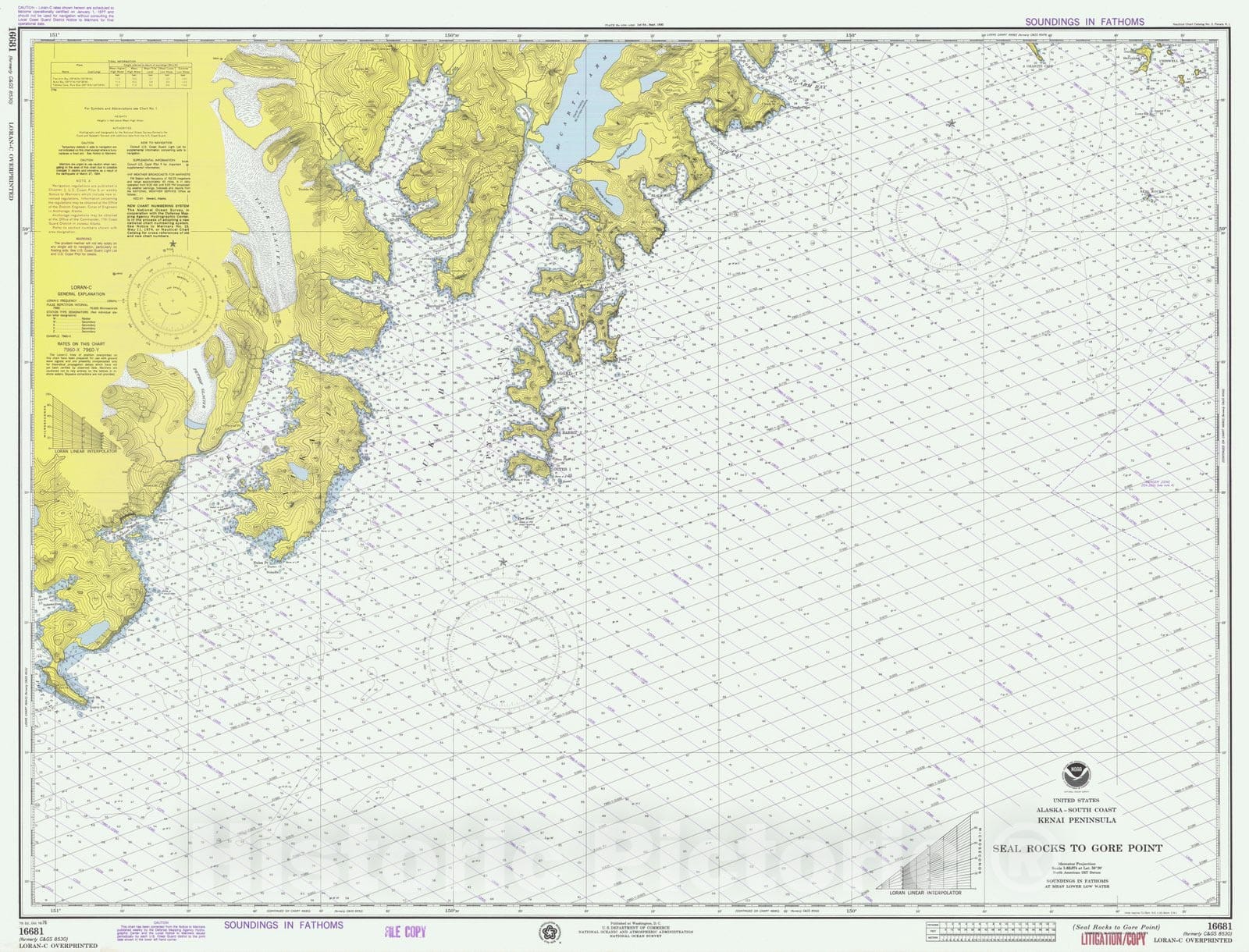 Historic Nautical Map - Seal Rocks To Gore Point, AK, 1976 NOAA Chart ...
