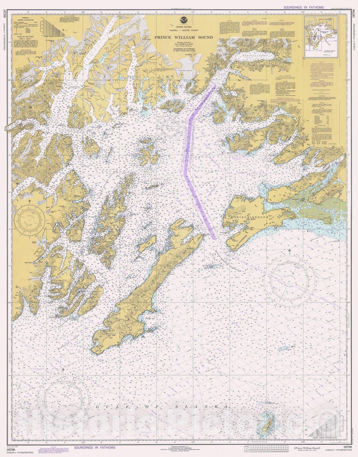 Historic Nautical Map - Prince William Sound, AK, 1979 NOAA Chart - Vi ...