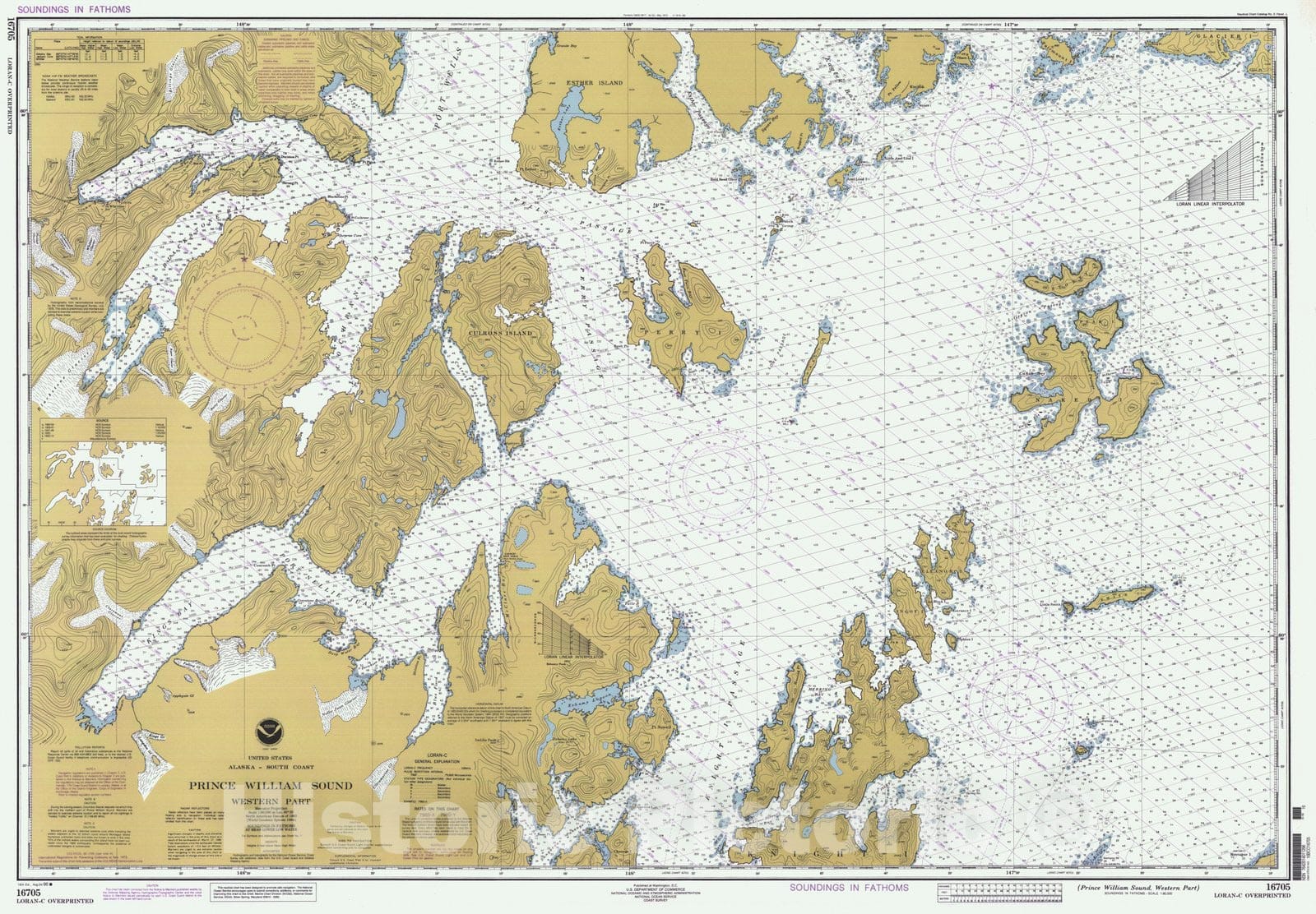Historic Nautical Map - Prince William Sound Western Part, AK, 1996 NO ...