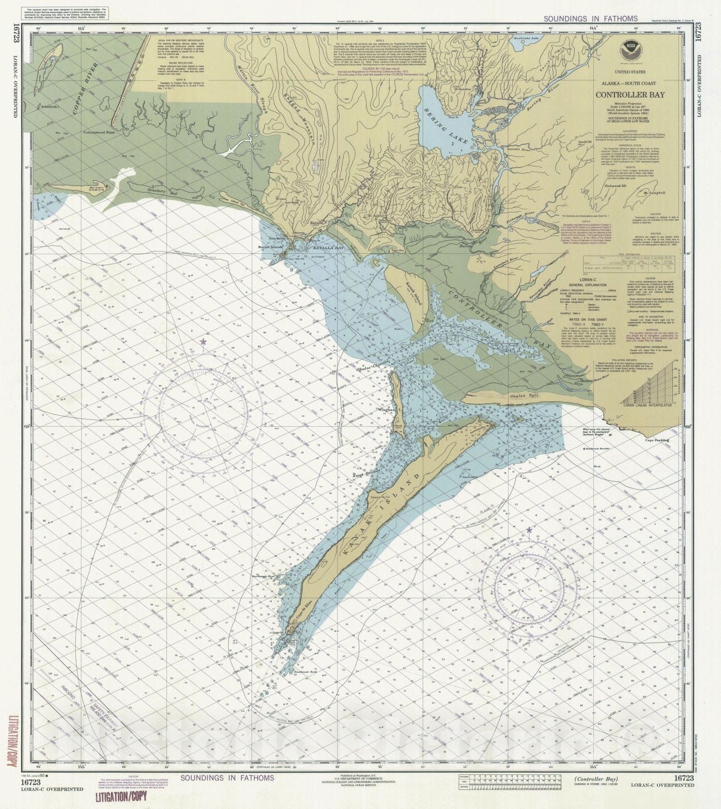 Historic Nautical Map - Controller Bay, AK, 1990 NOAA Chart - Vintage ...
