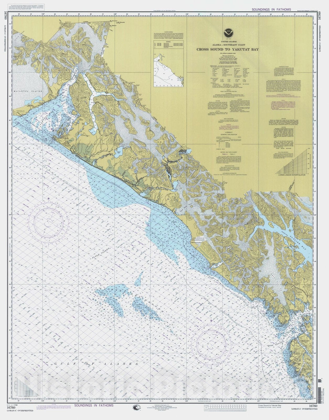 Historic Nautical Map - Cross Sound To Yakutat Bay, AK, 1998 NOAA Char ...