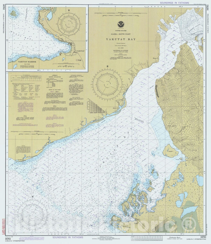Historic Nautical Map - Yakutat Bay, AK, 1979 NOAA Chart - Vintage Wal ...