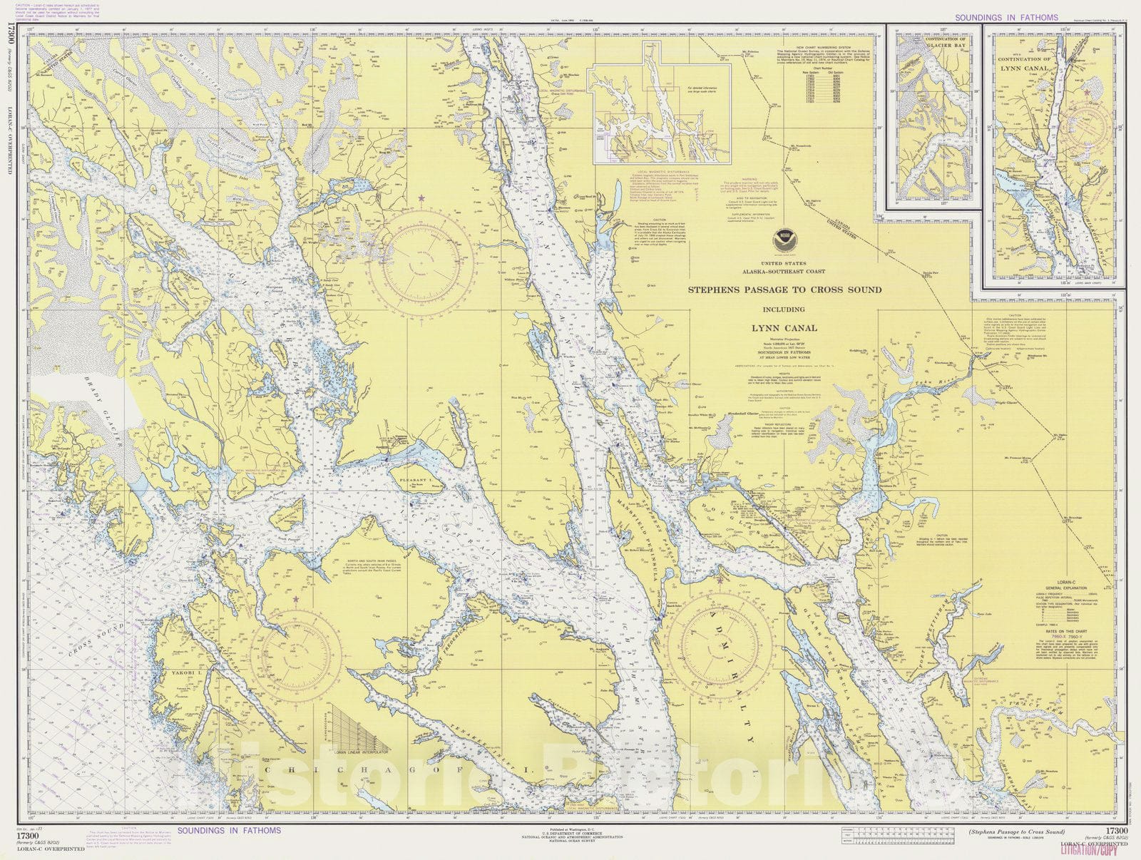 Historic Nautical Map - Stephens Passage To Cross Sound, AK, 1977 NOAA ...