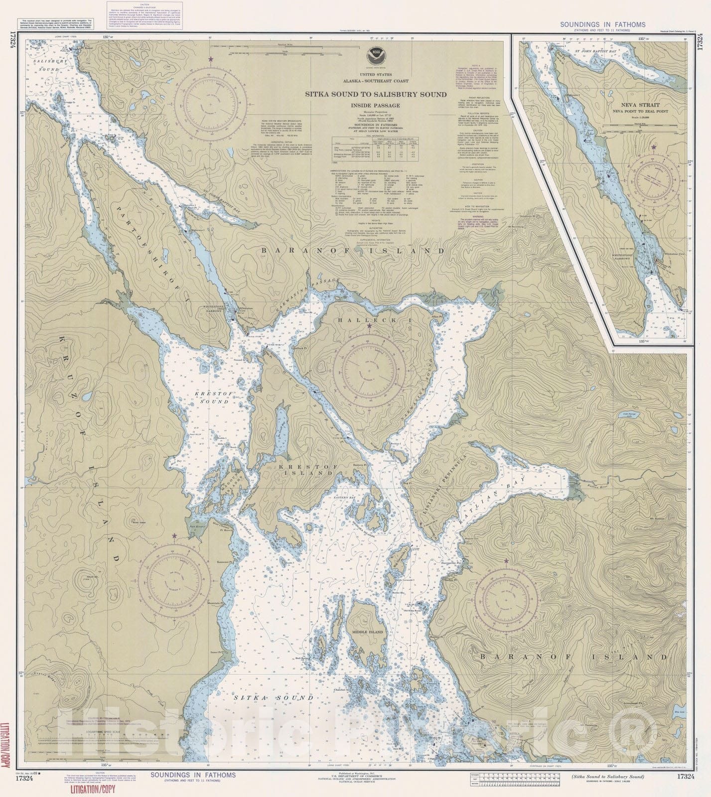 Historic Nautical Map - Sitka Sound To Salisbury Sound, AK, 1989 NOAA ...