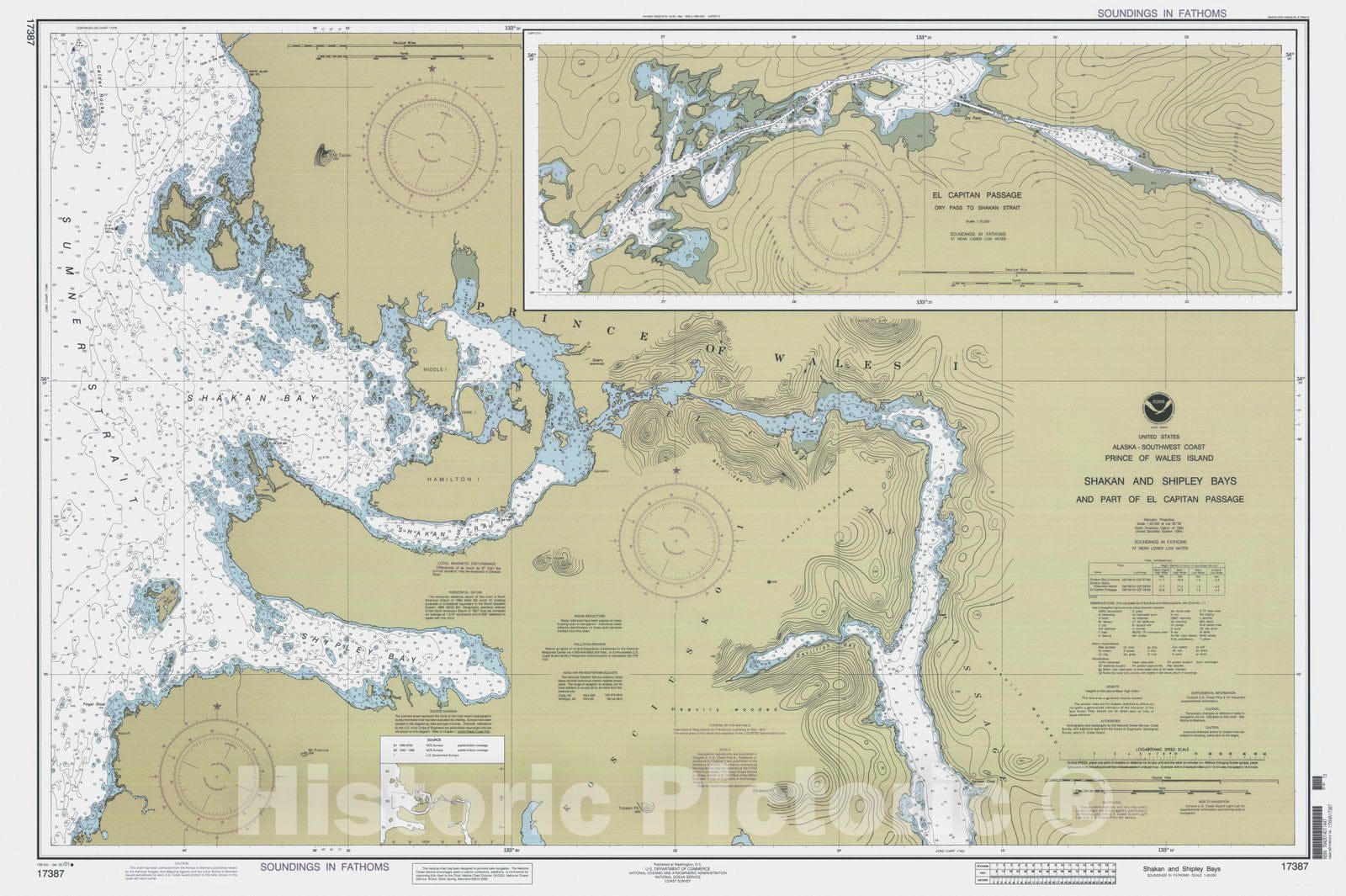 Historic Nautical Map - Shakan And Shipley Bays, AK, 2001 NOAA Chart ...