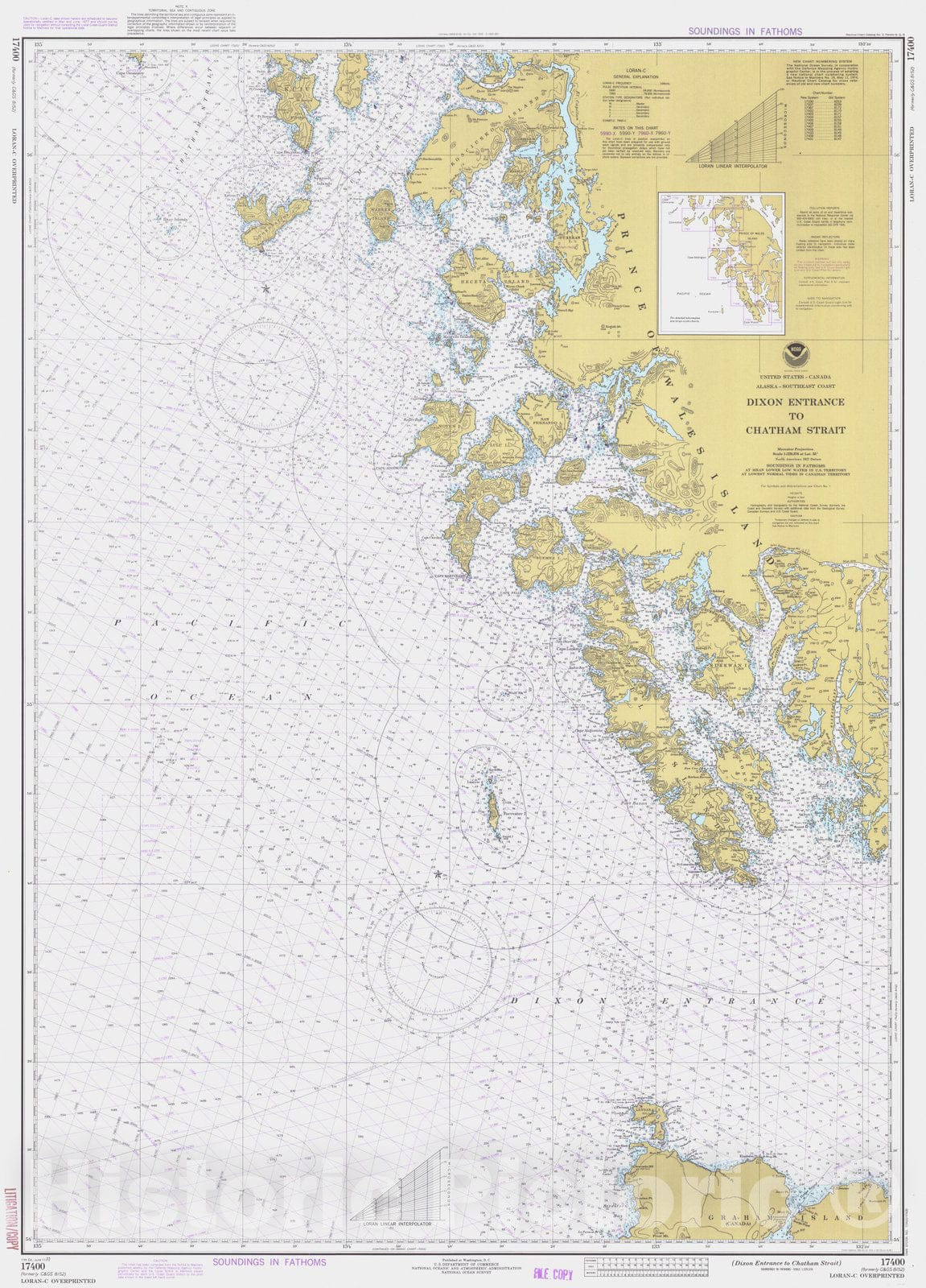 Historic Nautical Map - Dixon Entrance To Chatham Strait, AK, 1977 NOA ...