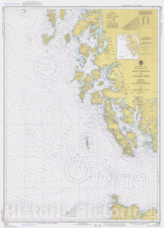 Historic Nautical Map - Dixon Entrance To Chatham Strait, AK, 1977 NOA ...