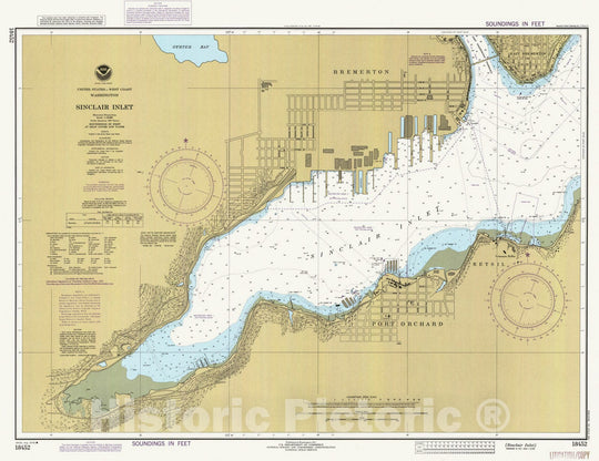 Historic Nautical Map - Sinclair Inlet, WA, 1985 NOAA Chart - Vintage ...