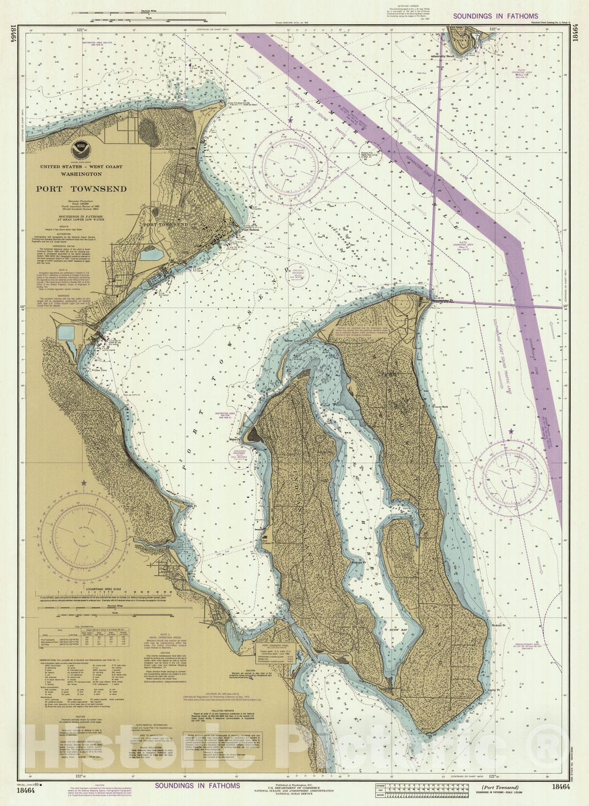 Historic Nautical Map - Port Townsend, WA, 1989 NOAA Chart - Vintage W ...