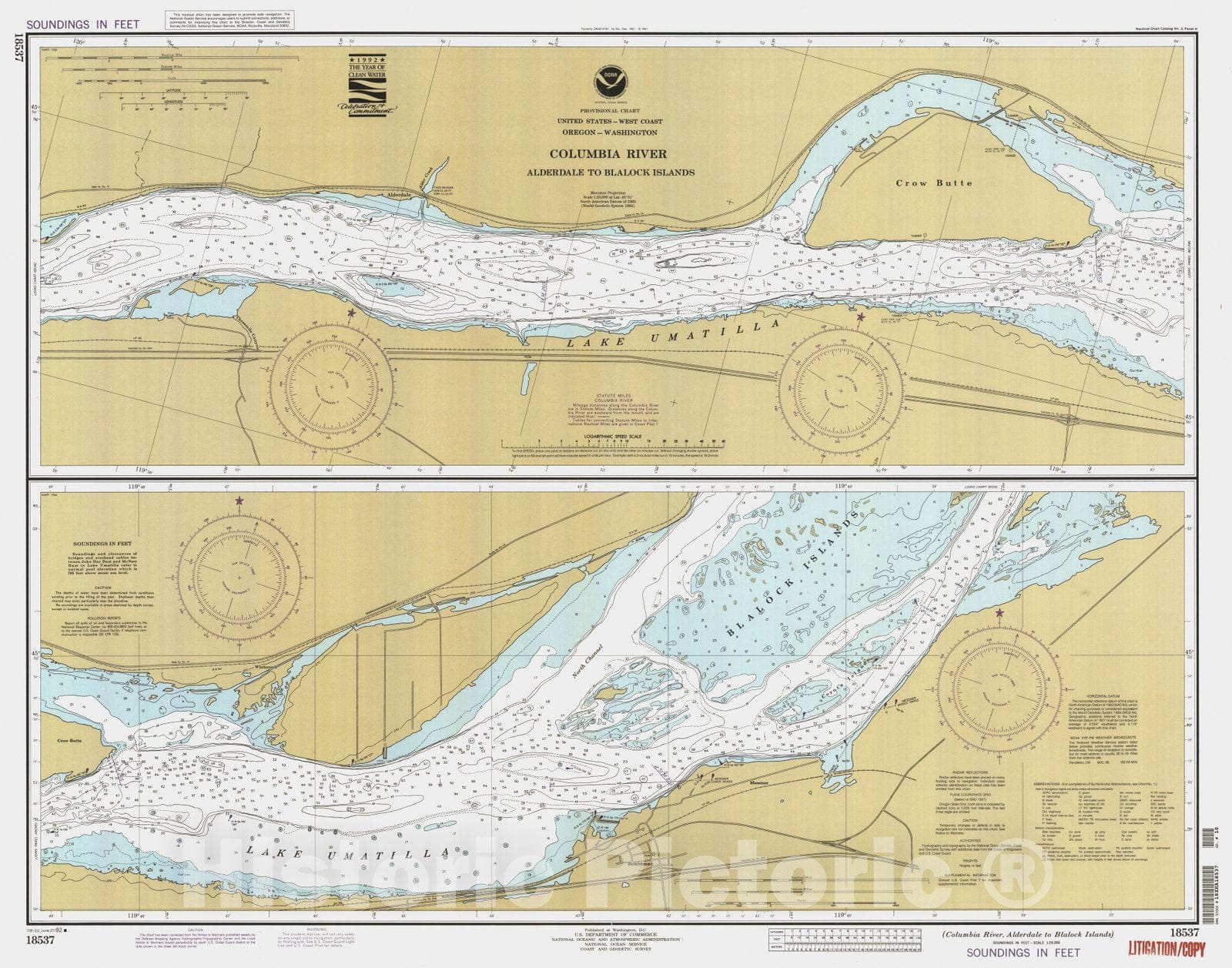 Historic Nautical Map - Columbia River Alderdale To Blalock Islands, O ...