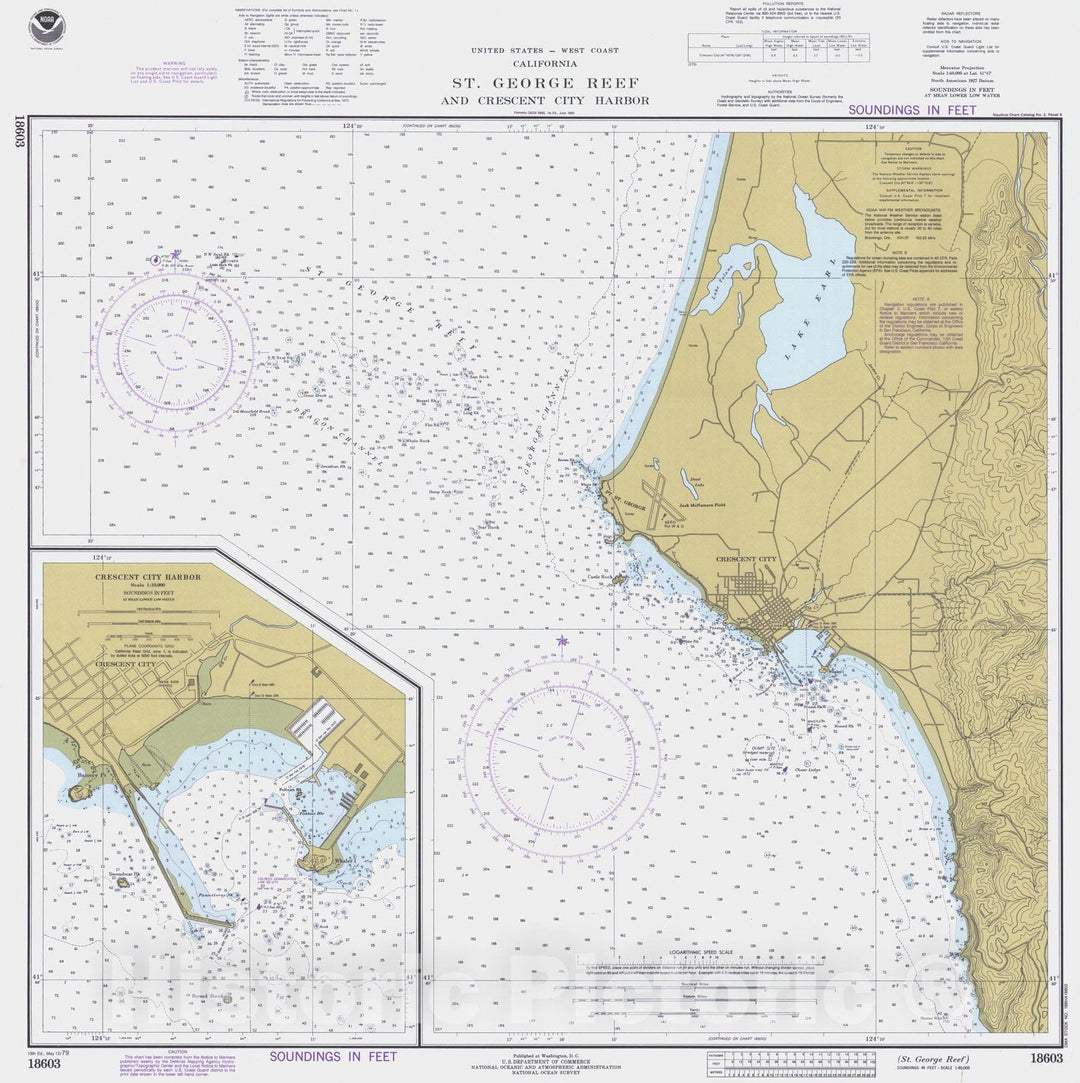 Historic Nautical Map - St George Reef, CA, 1979 NOAA Chart - Vintage ...