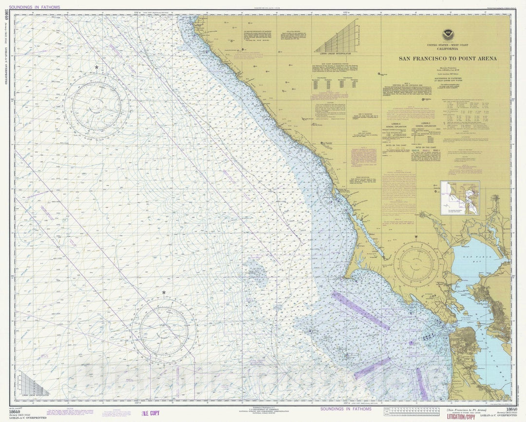 Historic Nautical Map - San Francisco To Pt Arena, CA, 1977 NOAA Chart ...